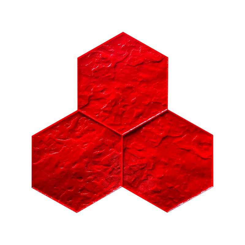Concrete Stamp Mats SM 1933 Hexagonal Stones, 35.5" X 35.5"