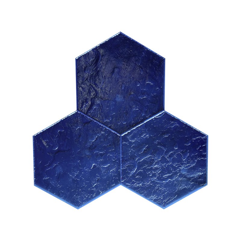 Concrete Stamp Mats SM 1933 Hexagonal Stones, 35.5" X 35.5"