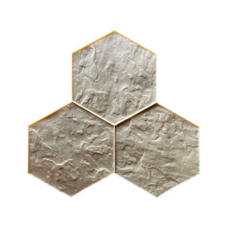 Concrete Stamp Mats SM 1933 Hexagonal Stones, 35.5" X 35.5"