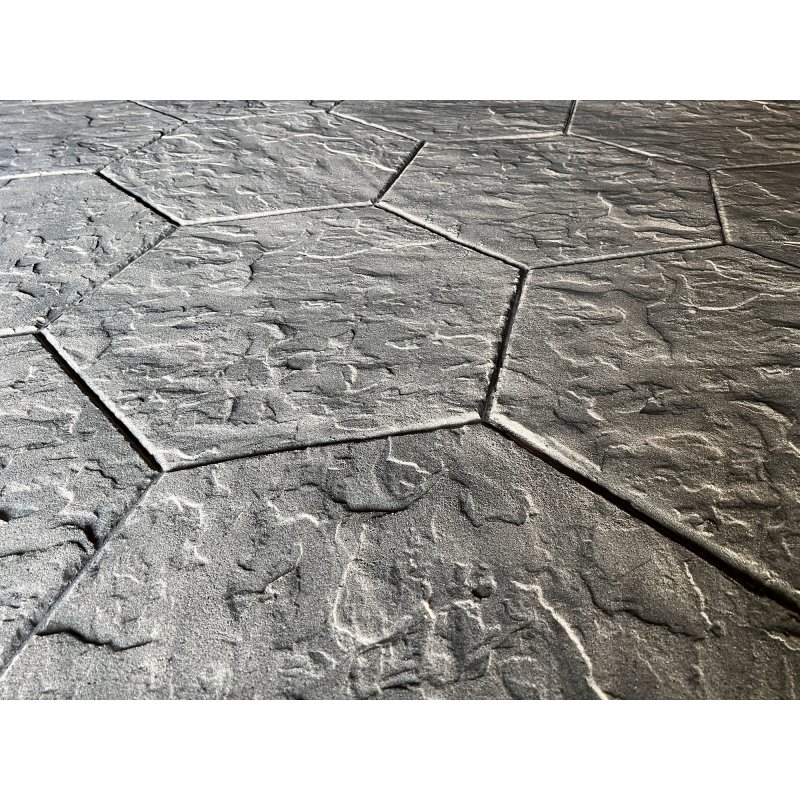 Concrete Stamp Mats SM 1933 Hexagonal Stones, 35.5" X 35.5"