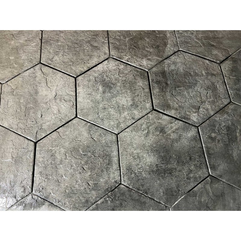 Concrete Stamp Mats SM 1933 Hexagonal Stones, 35.5" X 35.5"